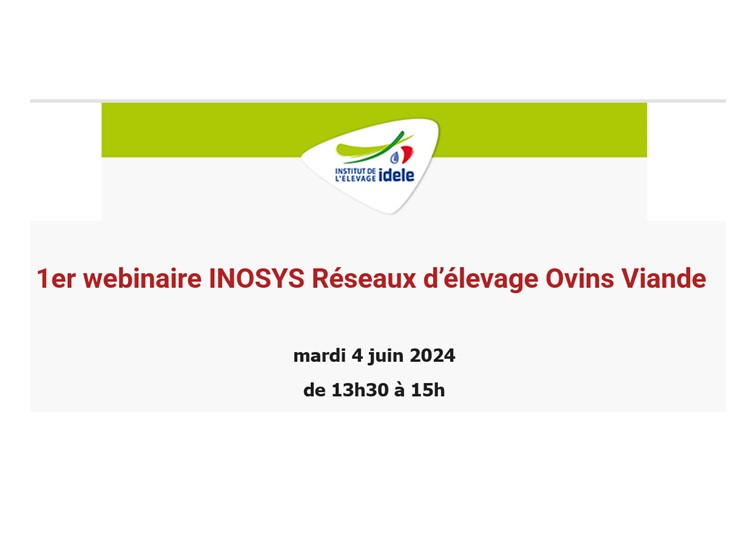 Webinaire INOSYS Réseaux d’élevage Ovins Viande le 4 juin 2024 de 13h30 ...