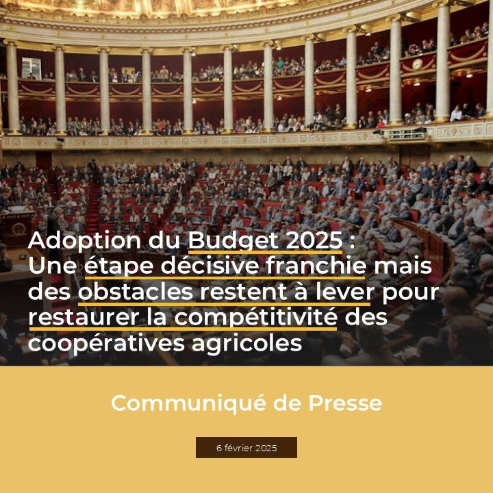 Adoption du Budget 2025 | La Coopération Agricole